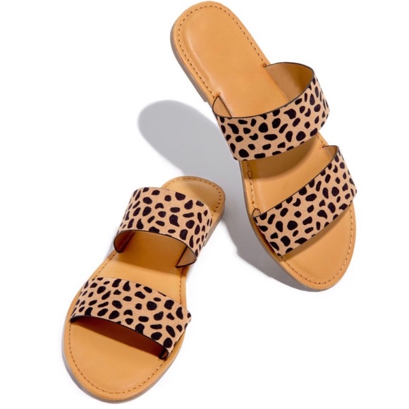 Shoes | Cheetah Print Double Band Sandals | Poshmark
